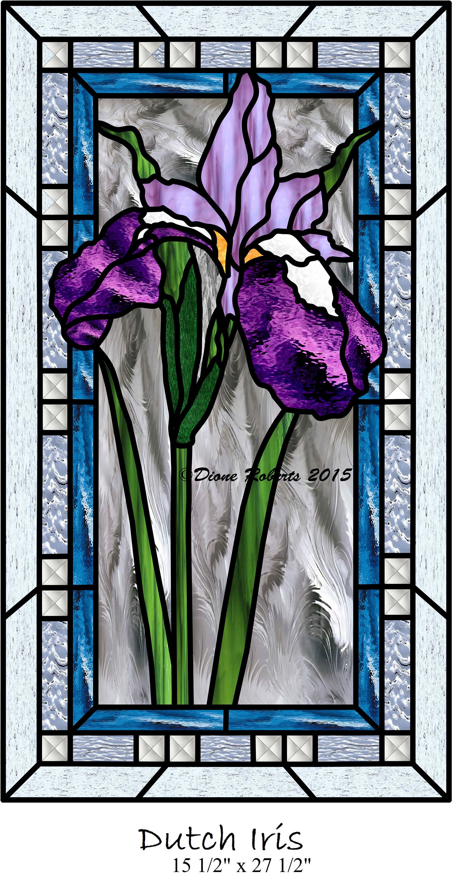 Dutch Iris Stained Glass Pattern - Etsy
