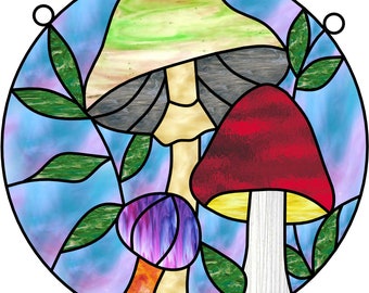 Mushroom Forest Stained Glass Pattern - Etsy