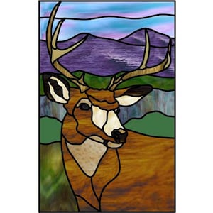 Mountain Mule Deer Digital Stained Glass Pattern - Etsy