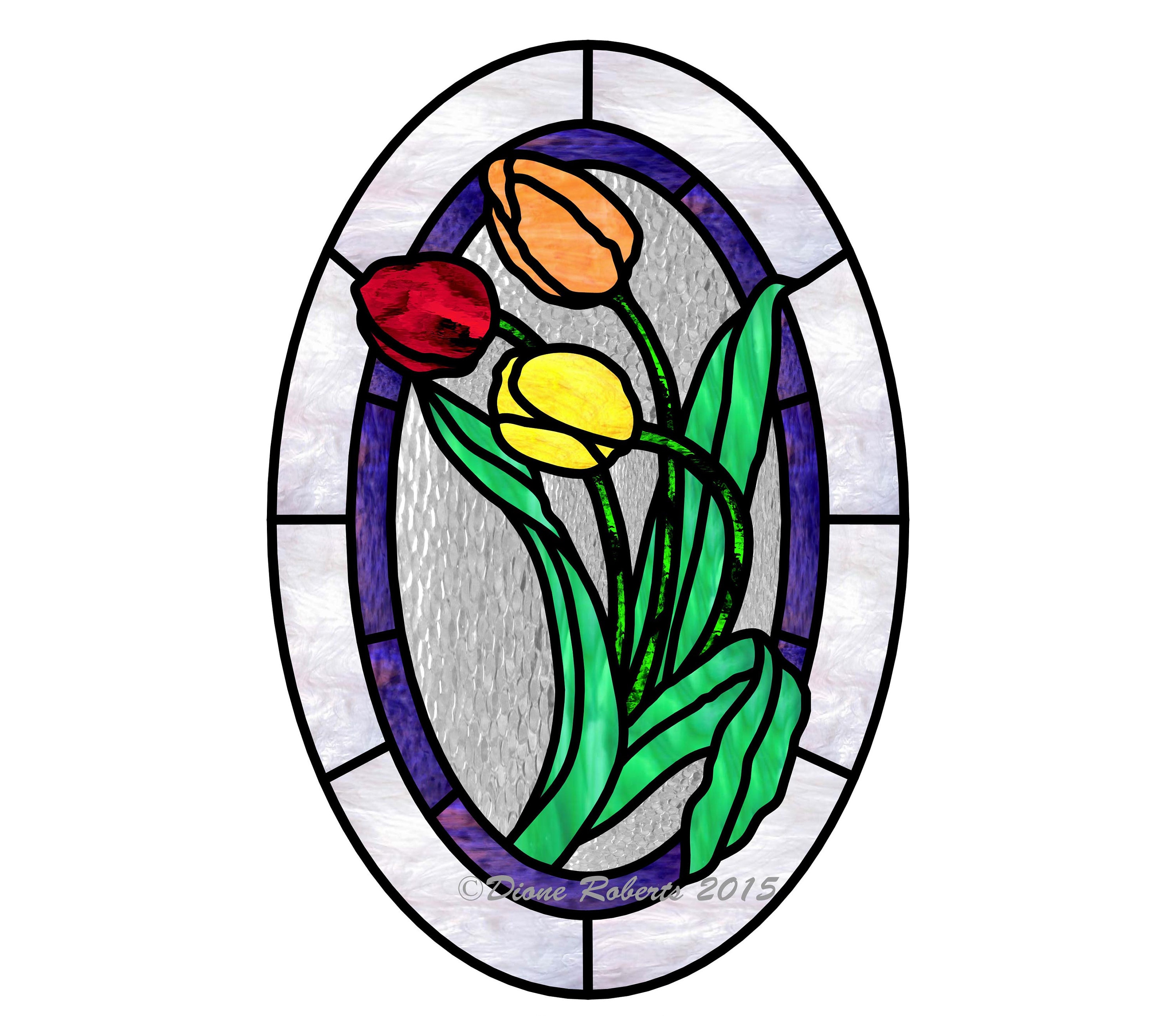 Spring Tulips Digital Download Stained Glass Pattern - Etsy