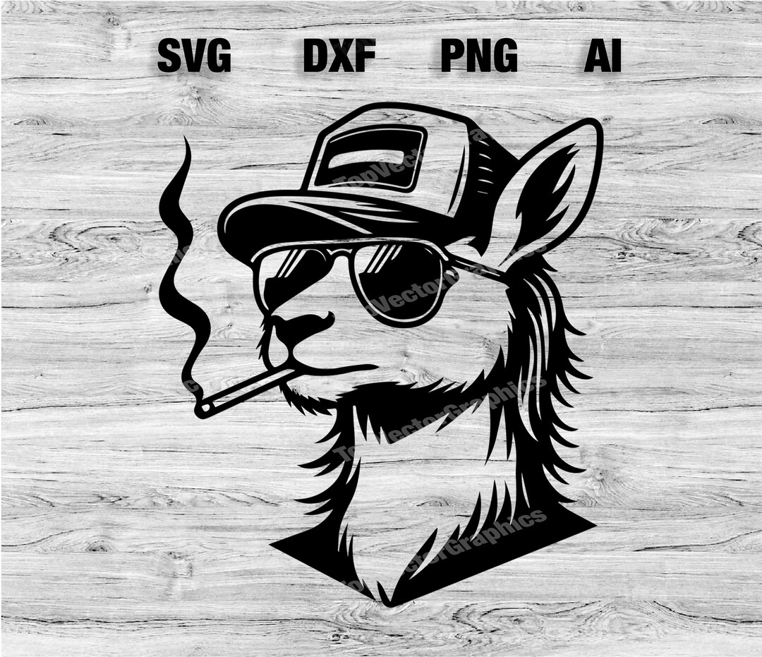 Kangaroo Mullet With Sunglasses Smoking SVG, PNG, Dxf, Ai File Cool ...