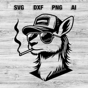 Kangaroo Mullet With Sunglasses Smoking SVG, PNG, Dxf, Ai File Cool ...