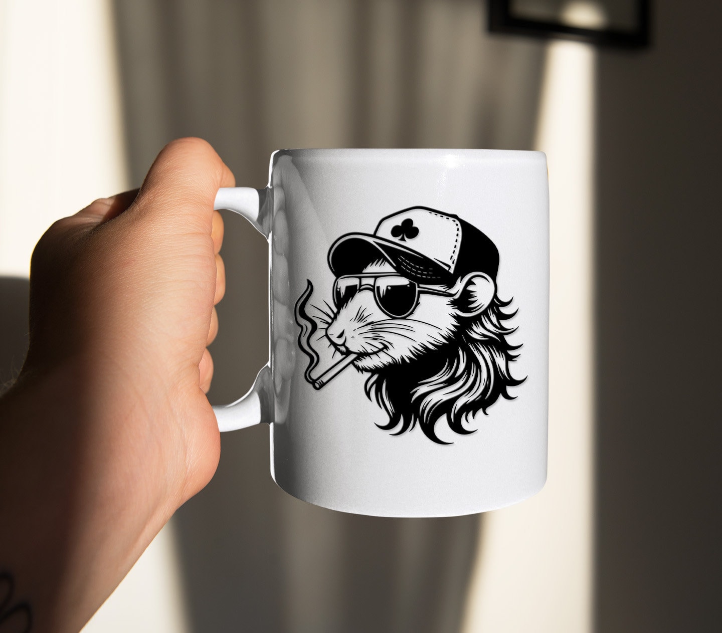Rat Mullet With Sunglasses Smoking File Cool Rat Mouse Trucker Hat ...