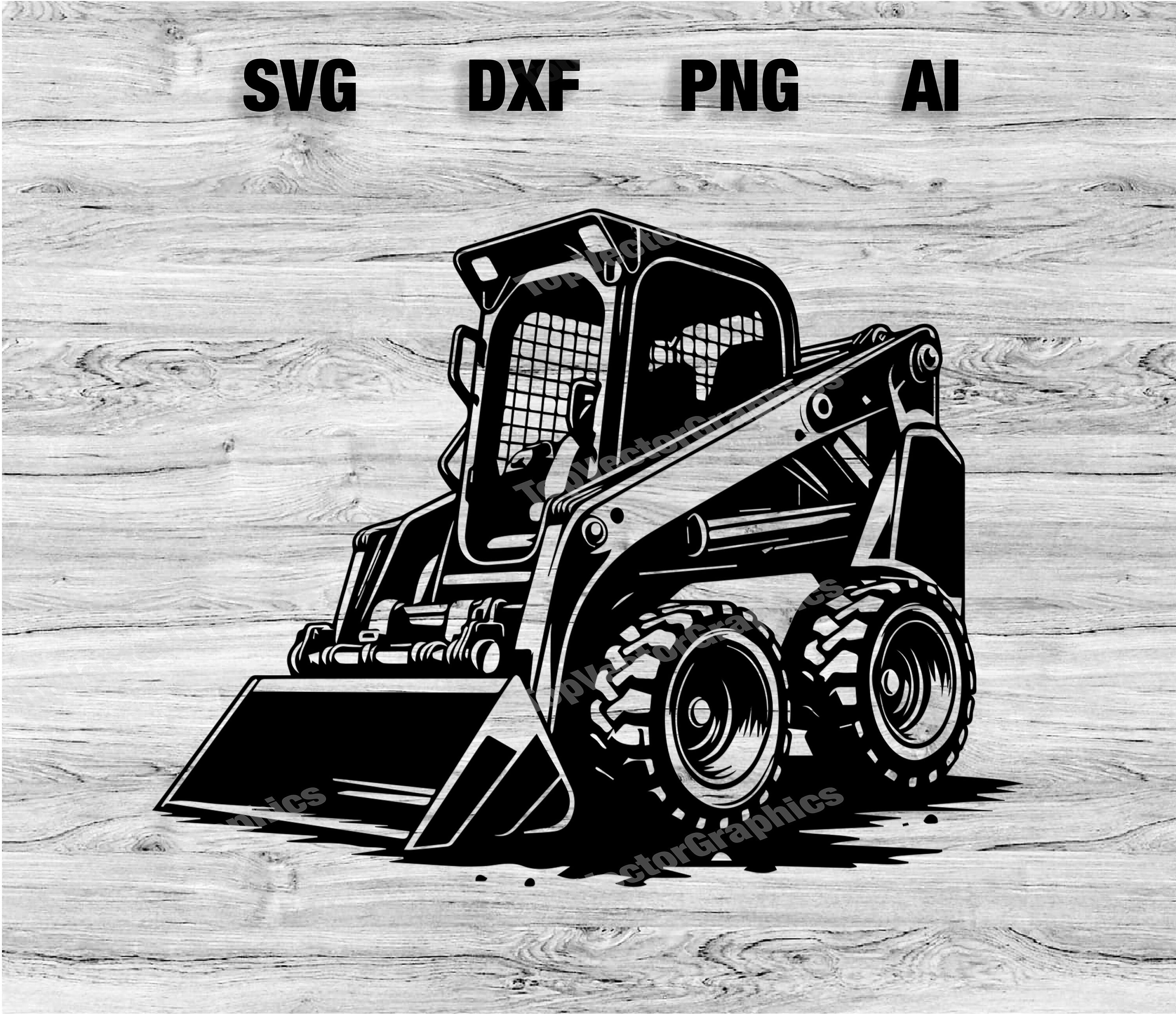 Skid Steer Machine Cut File Heavy Equipment Vector Graphic Silhouette ...