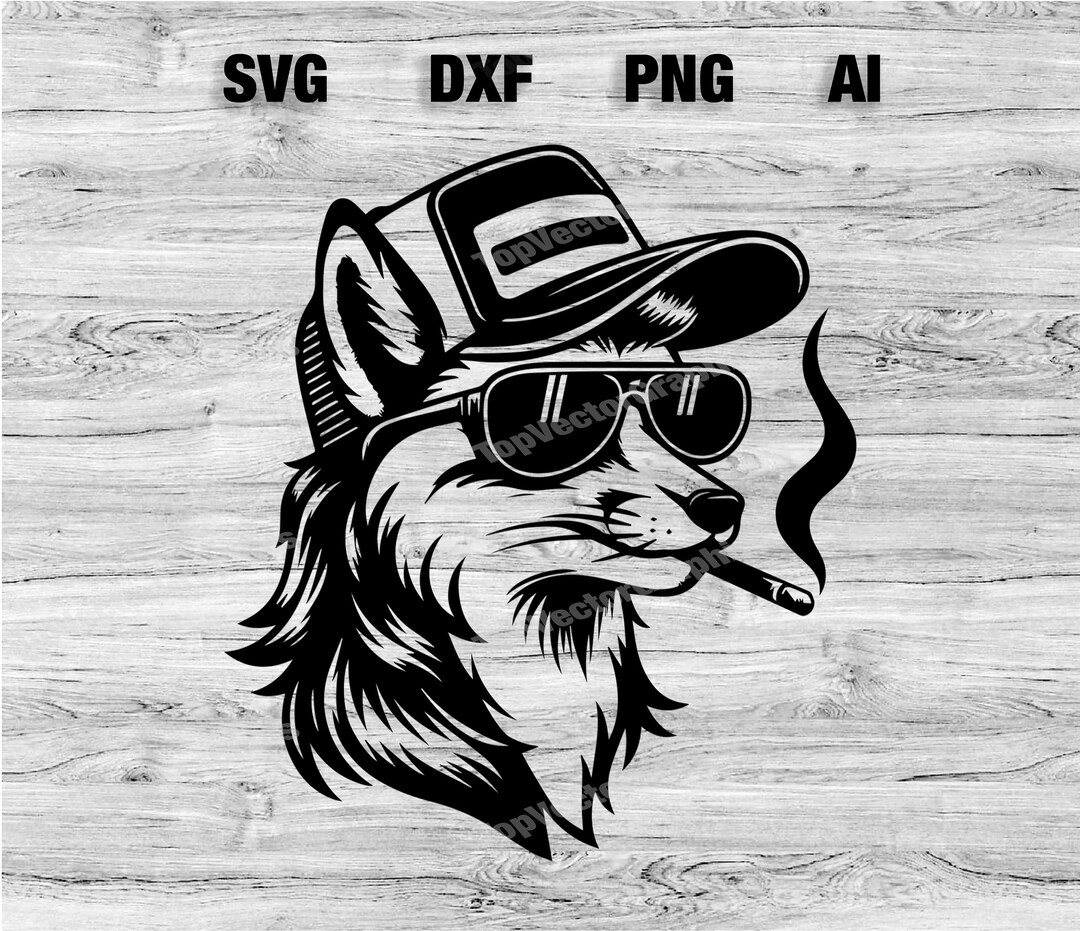 Fox Mullet With Sunglasses Smoking File Cool Fox Trucker Hat Silhouette ...
