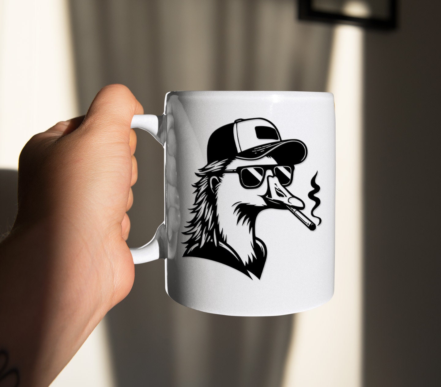 Goose Mullet With Sunglasses Smoking File Cool Goose Trucker Hat ...