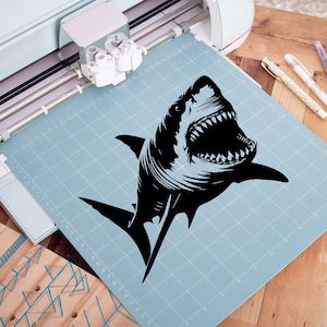 9 Great White Shark Cut Files | Shark Bundle Vector Graphic Silhouette ...