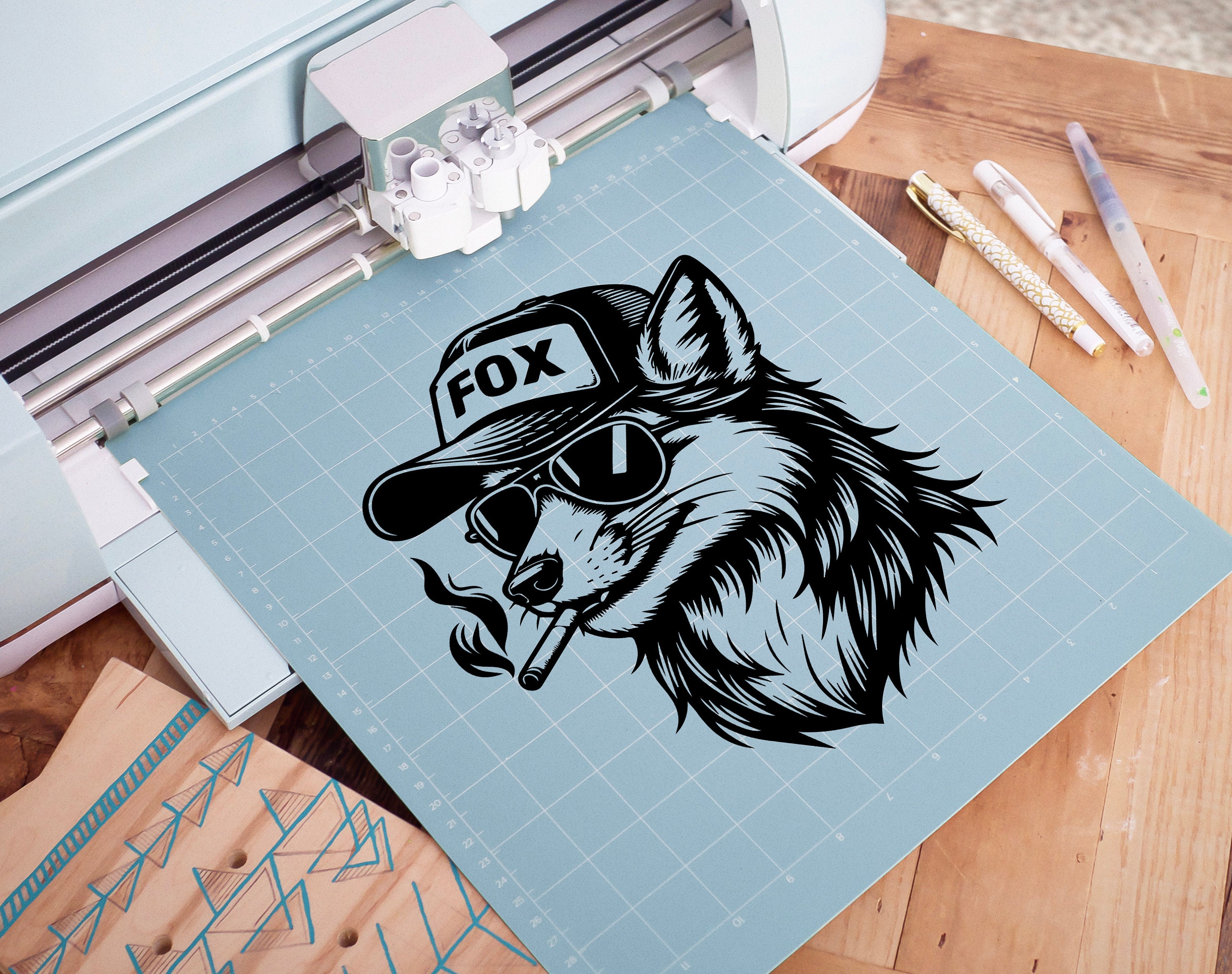 Fox Mullet With Sunglasses Smoking File Cool Fox Trucker Hat Silhouette ...