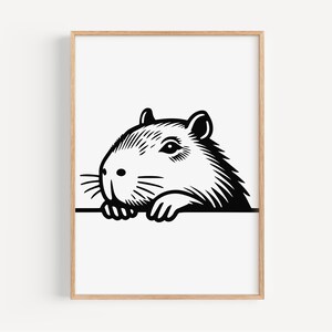 Peeking Capybara Head | Capybara Vector Graphic Laser File Silhouette ...
