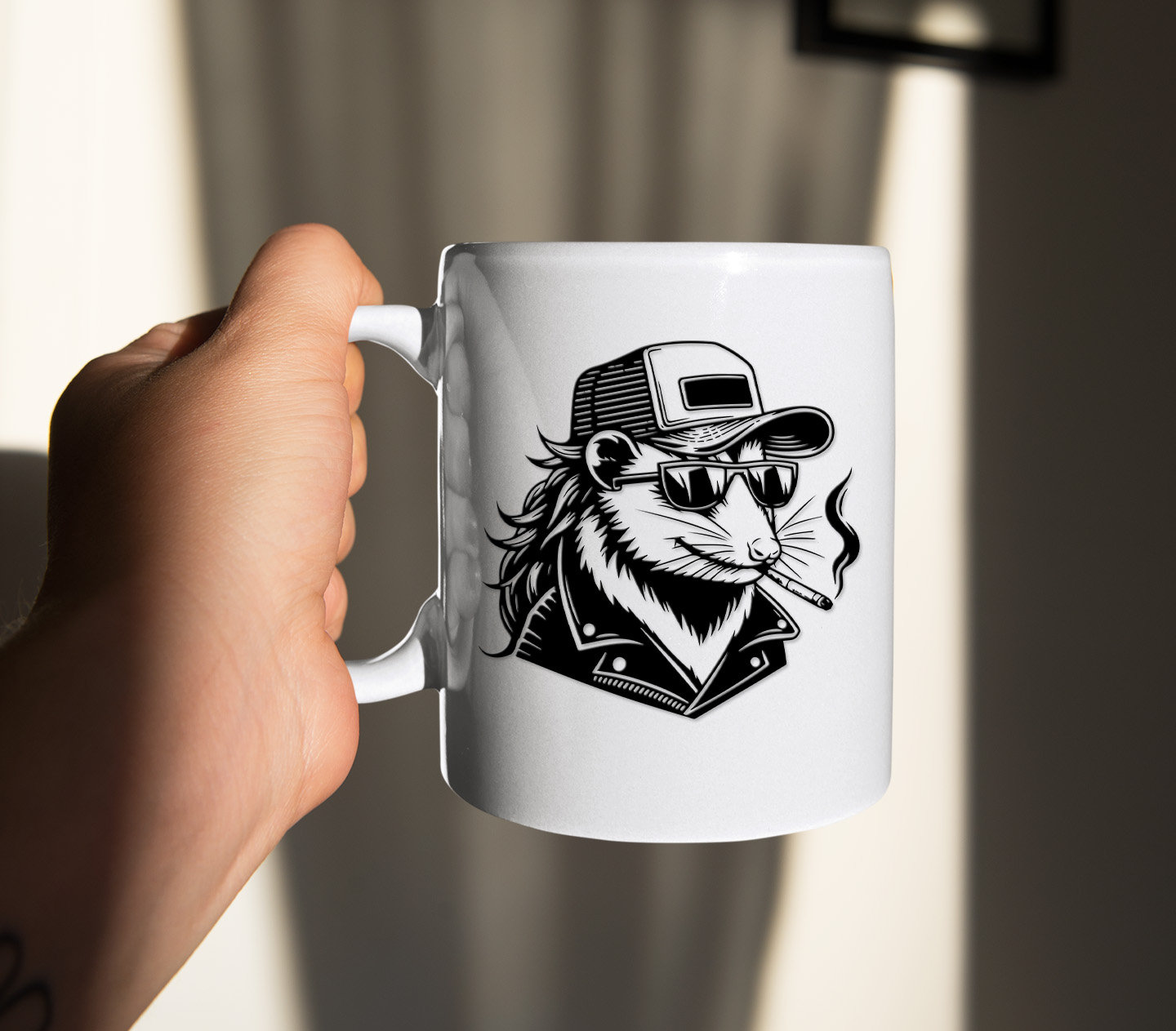 Possum Mullet With Sunglasses Smoking File | Cool Possum Trucker Hat ...