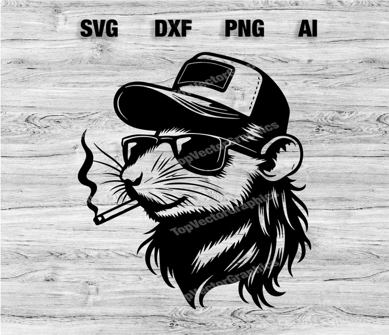 Rat Mullet With Sunglasses Smoking File Cool Rat Mouse Trucker Hat ...