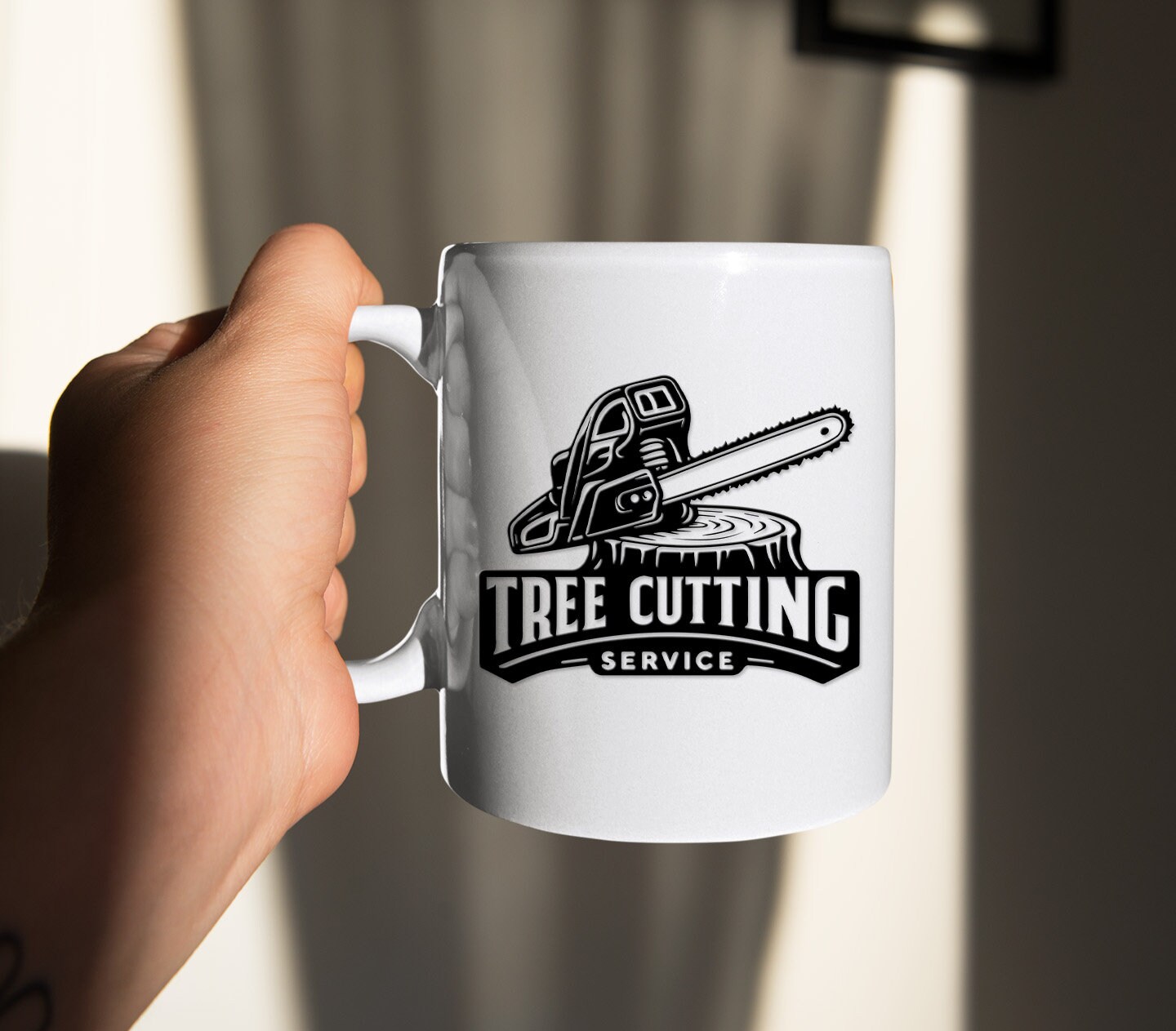 Professional Tree Cutting Service Logo Design- Chainsaw - SVG, PNG, Dxf ...
