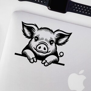 Peeking Pig Head | Pig Vector Graphic Laser File Silhouette Clip Art ...