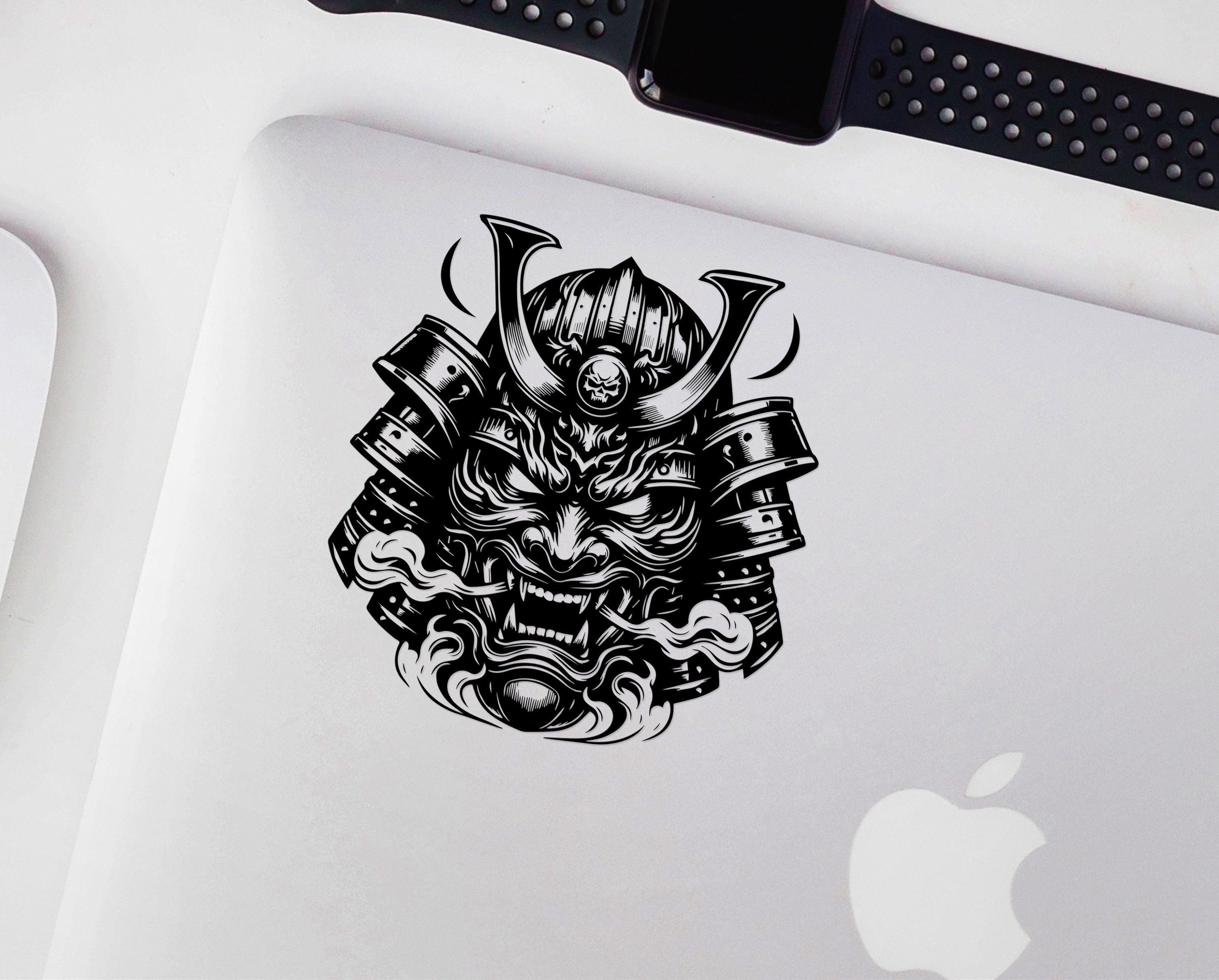 Vintage Samurai Face Mask Cut Files | Samurai Mask Vector Silhouette ...