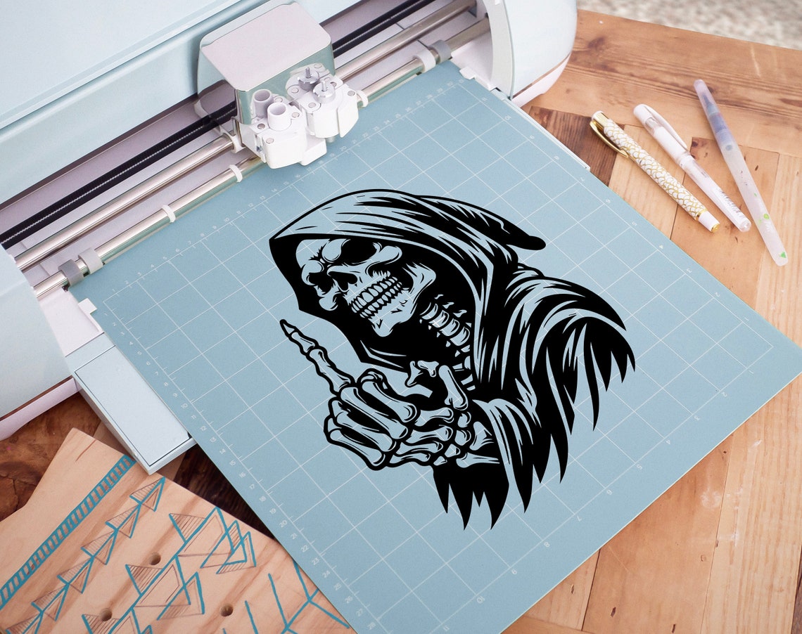 Grim Reaper Skeleton Cut Files Grim Reaper Finger Skull Vector ...