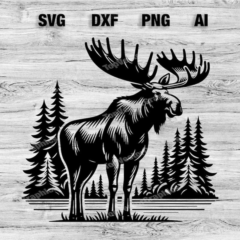 Moose Graphic - Etsy
