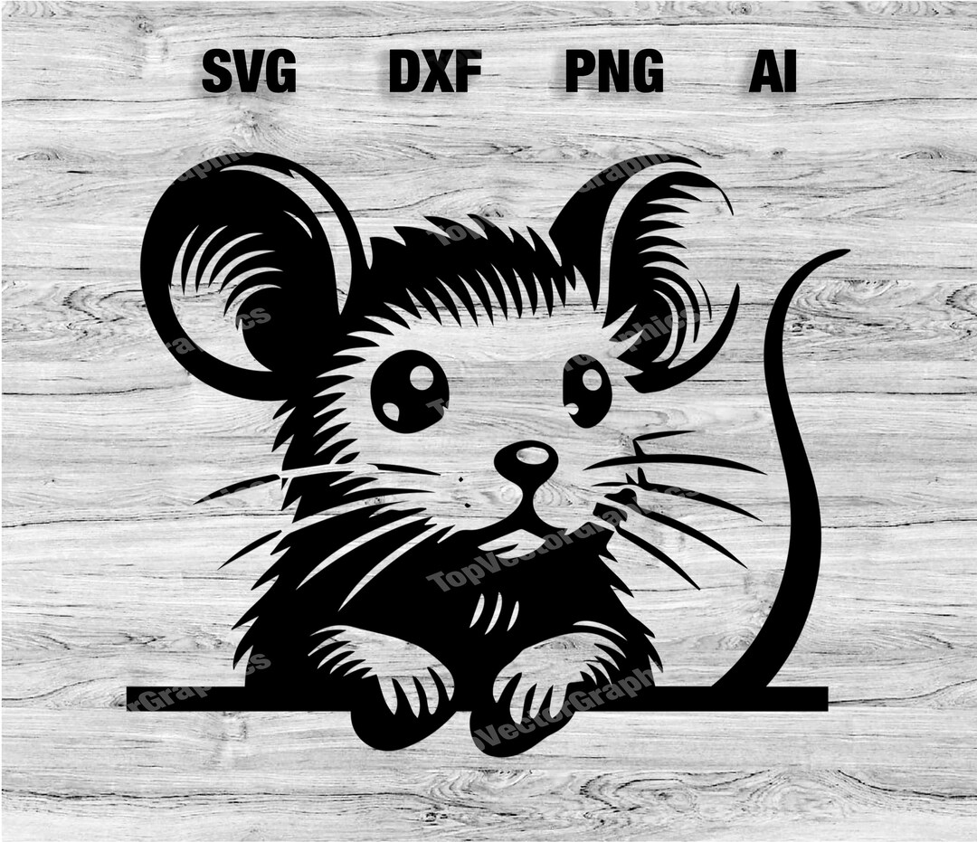 Peeking Mouse Head | Rat Vector Graphic Laser File Silhouette Clip Art ...