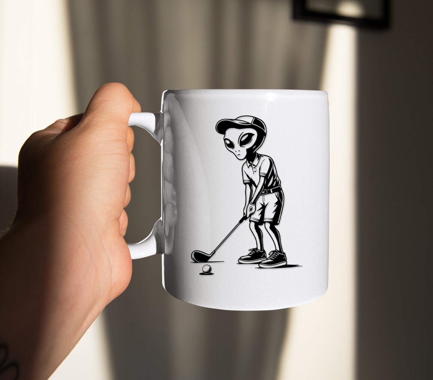 Alien Golfer Silhouette Cut Files Fun Golf Alien Vector Silhouette ...
