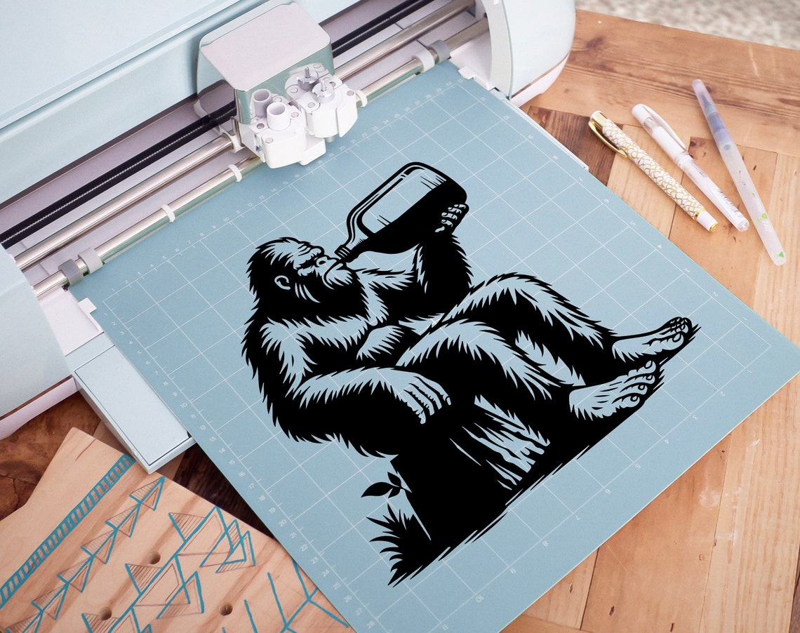 Bigfoot Moonshine Silhouette Cut Files | Funny Bigfoot Vector ...