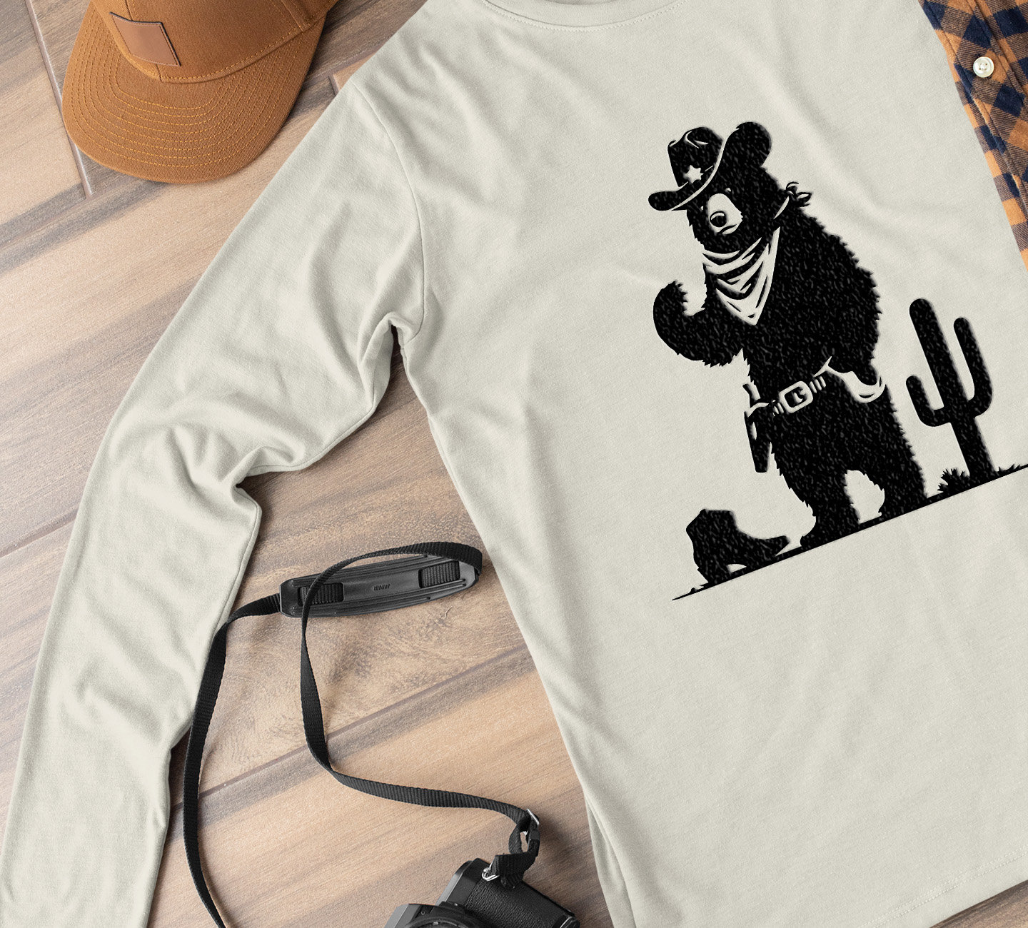 Bear Cowboy Silhouette Cut Files Fun Bear Western Cowboy Vector ...