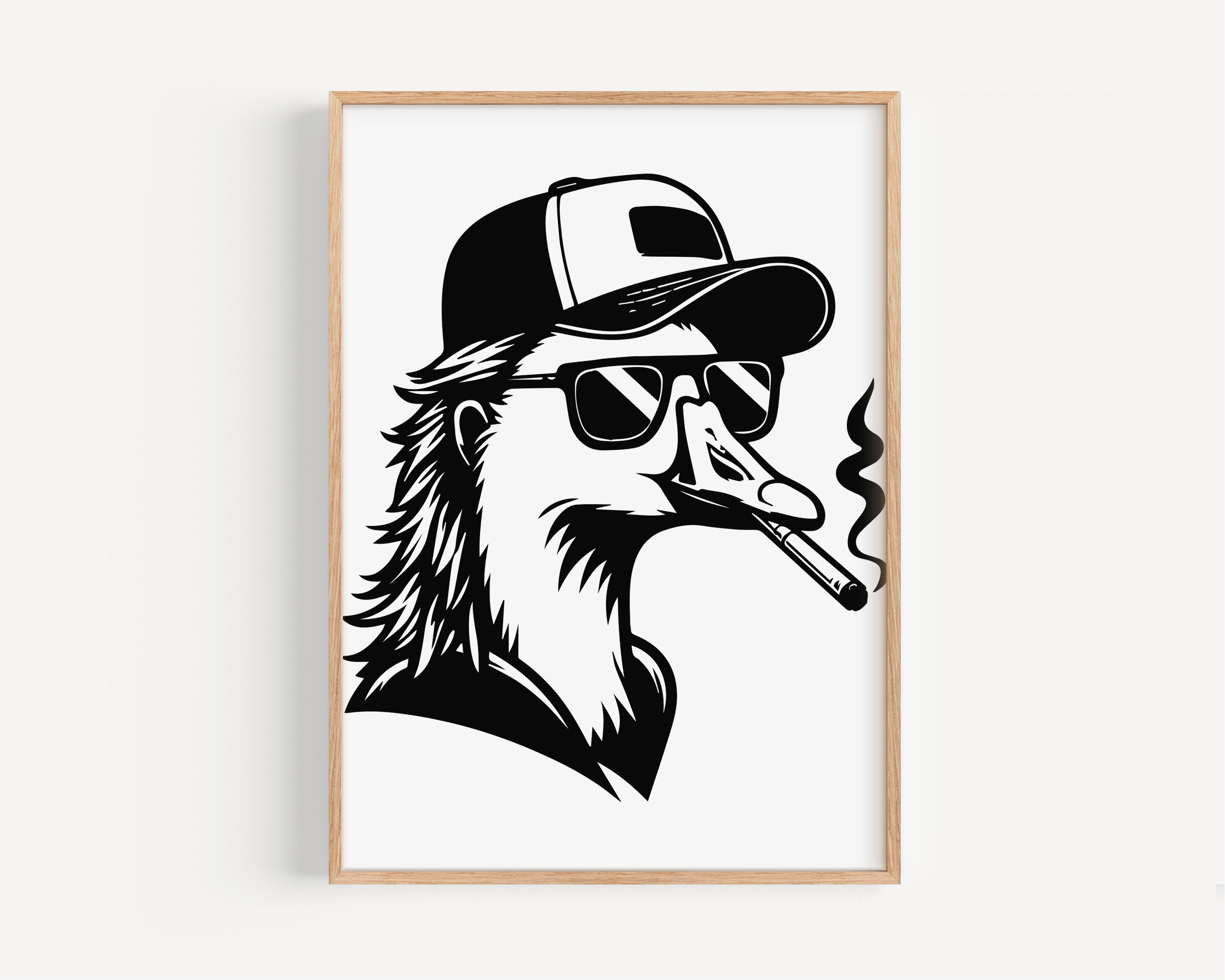 Goose Mullet With Sunglasses Smoking File Cool Goose Trucker Hat ...