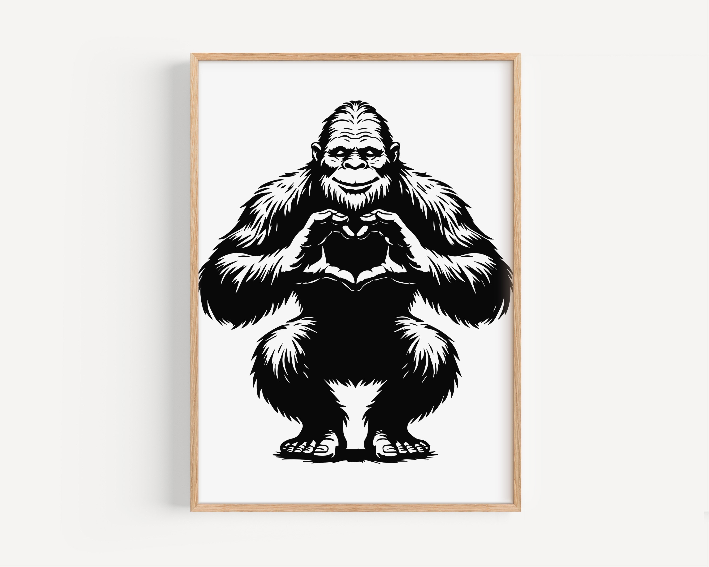 Bigfoot Heart Shape Cut Files | Bigfoot Vector Graphic Silhouette ...