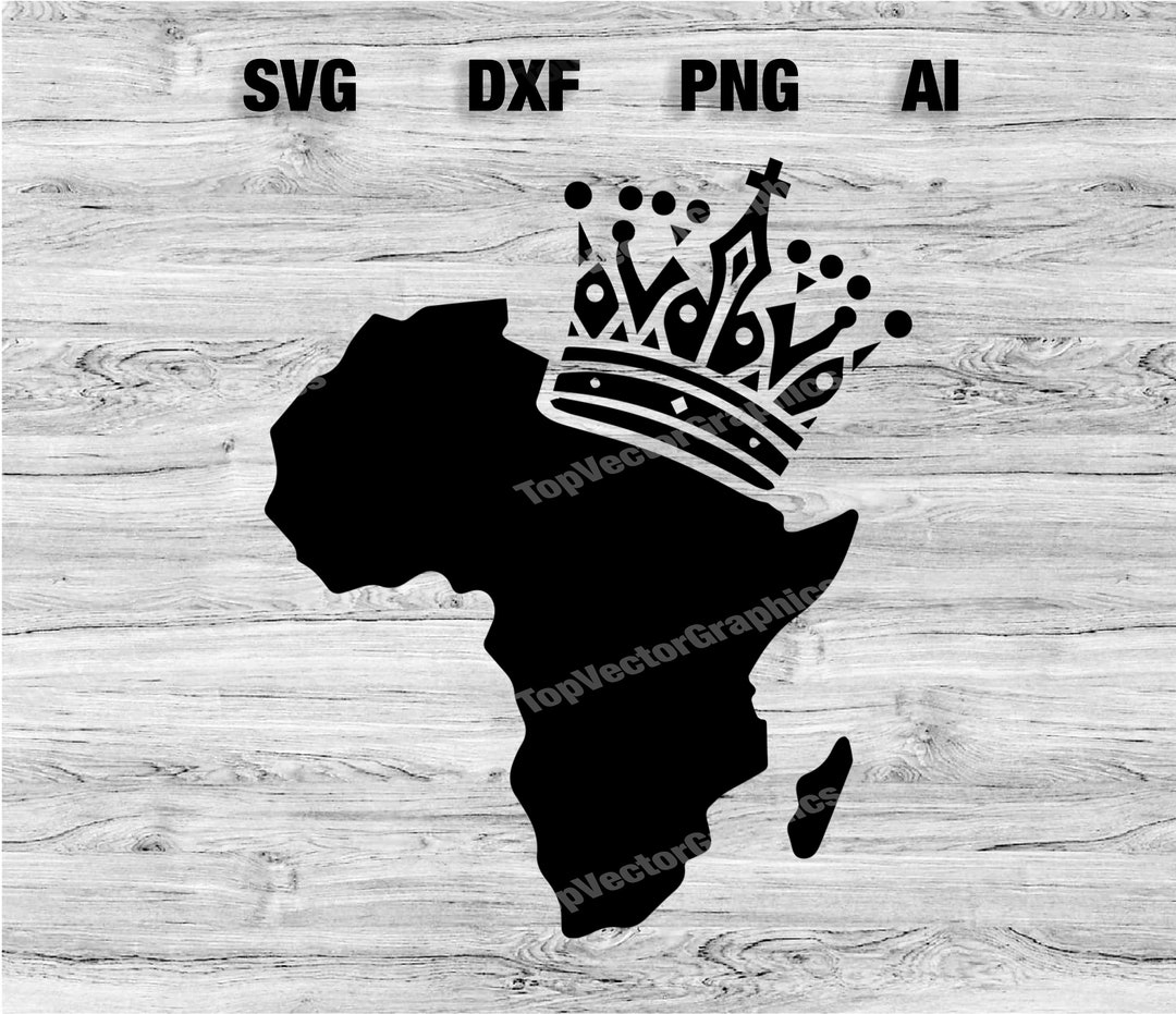Africa King Crown Silhouette Cut Files | Africa Juneteenth Vector ...