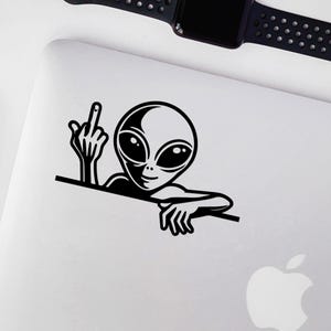 Peeking Alien Middle Finger | Alien Flip off Vector Graphic Laser File ...