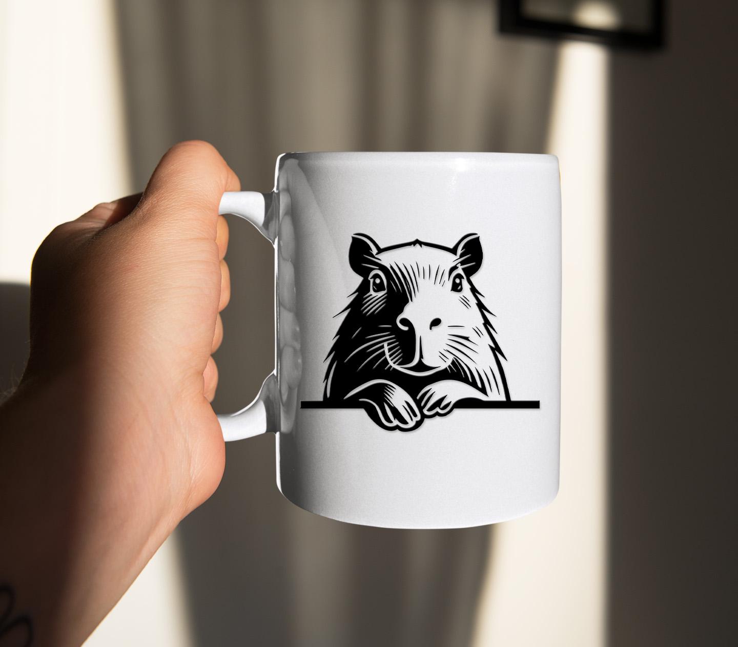 Peeking Capybara Head | Capybara Vector Graphic Laser File Silhouette ...