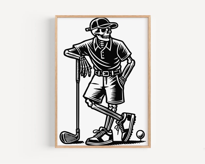 Skeleton Golf Vector Graphic for DIY Crafts and Projects | Skull ...