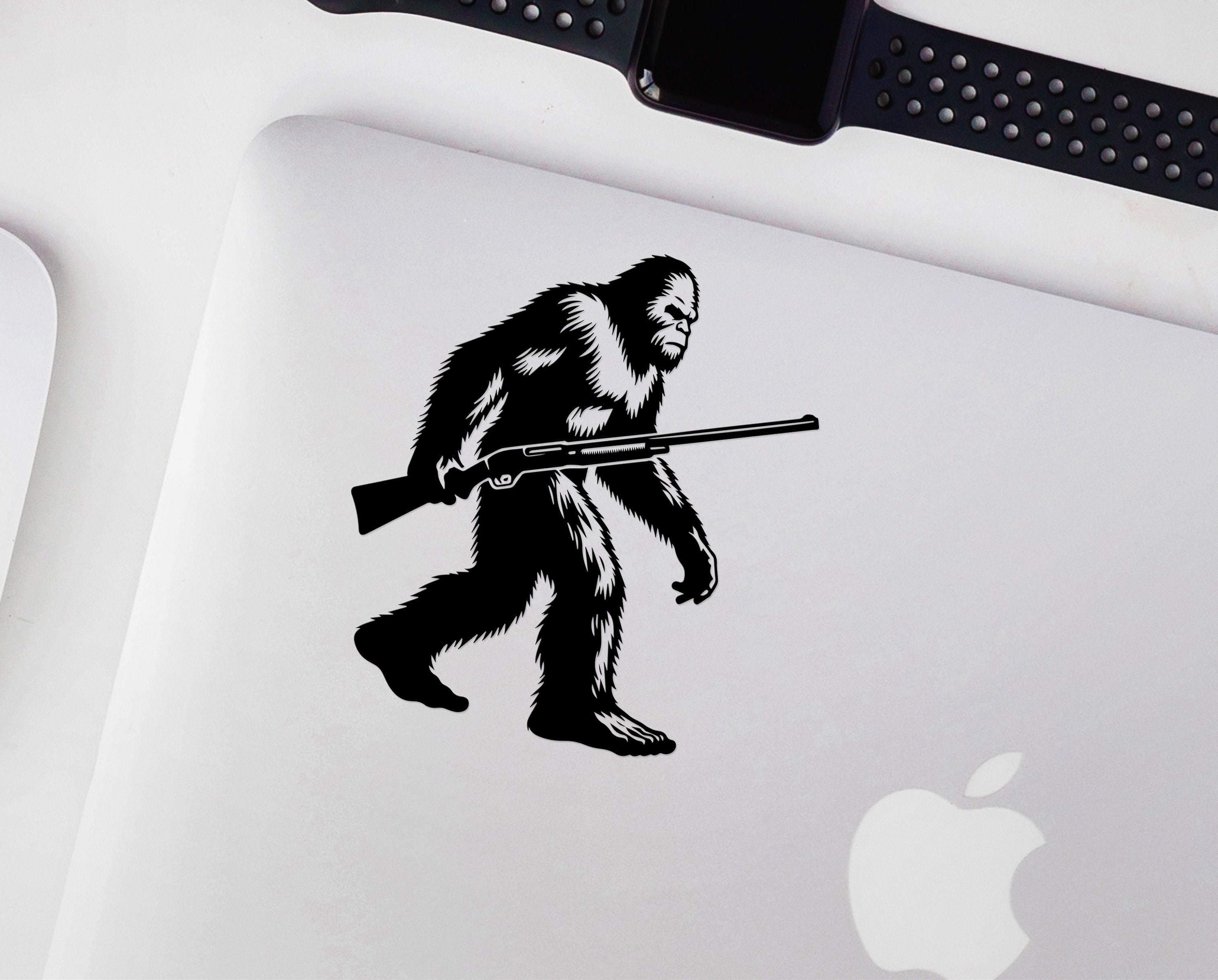 Bigfoot With Shotgun Silhouette Cut Files | Fun Bigfoot Vector ...