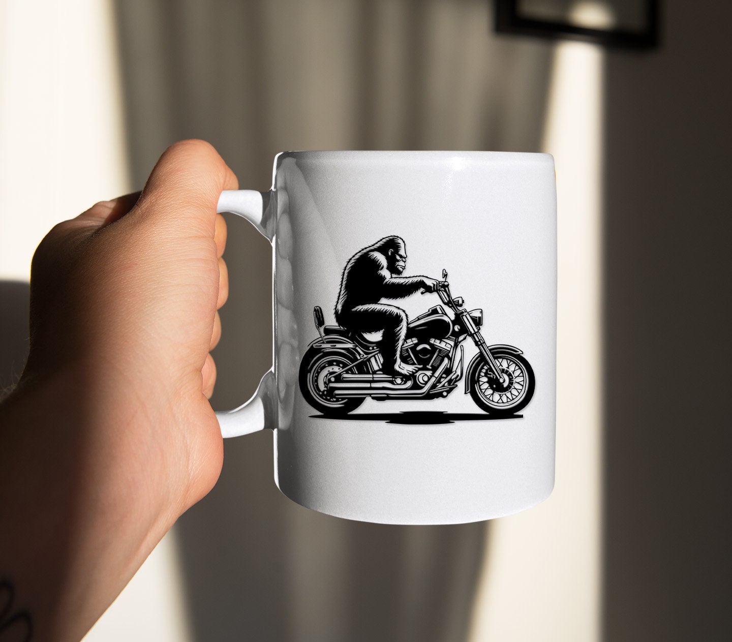 Bigfoot Riding Motorcycle Cut Files | Bigfoot Harley Vector Silhouette ...