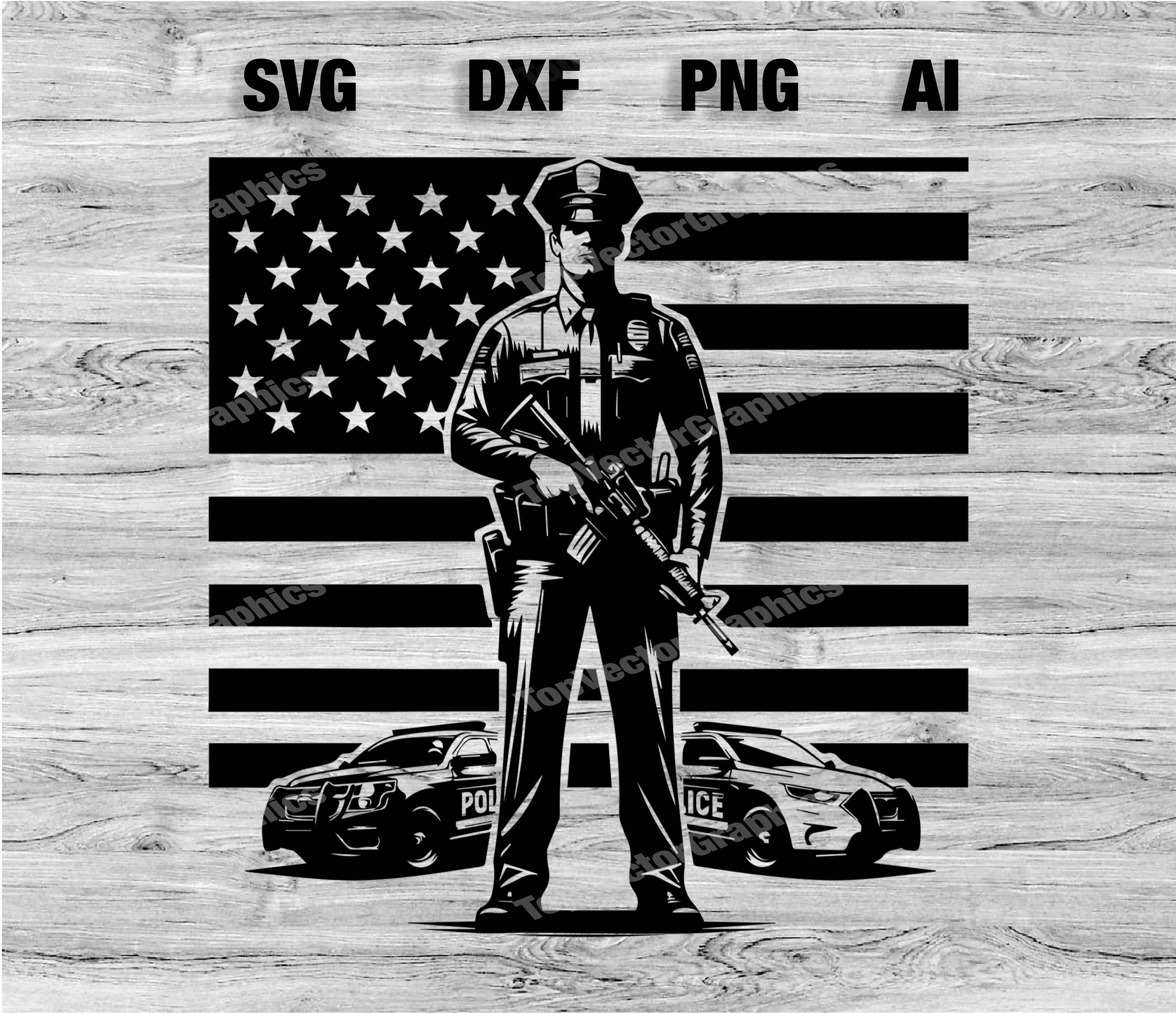 Police Officer USA Flag File | Police Flag Silhouette, Cameo, Cricut ...