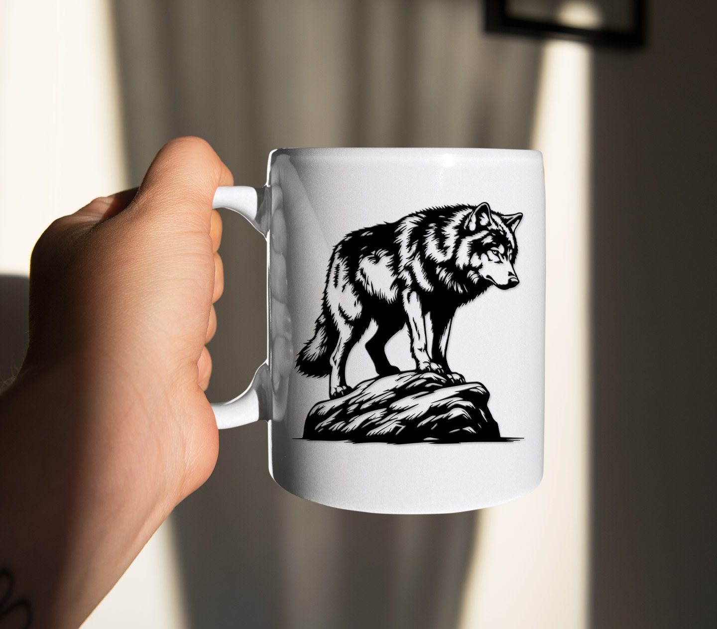 8 Wolf Boulder Cut Files Grey Wolves Vector Graphic Silhouette, Cameo ...