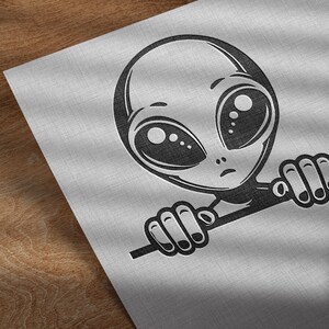Peeking Alien Head | Alien Vector Graphic Laser File Silhouette Clip ...