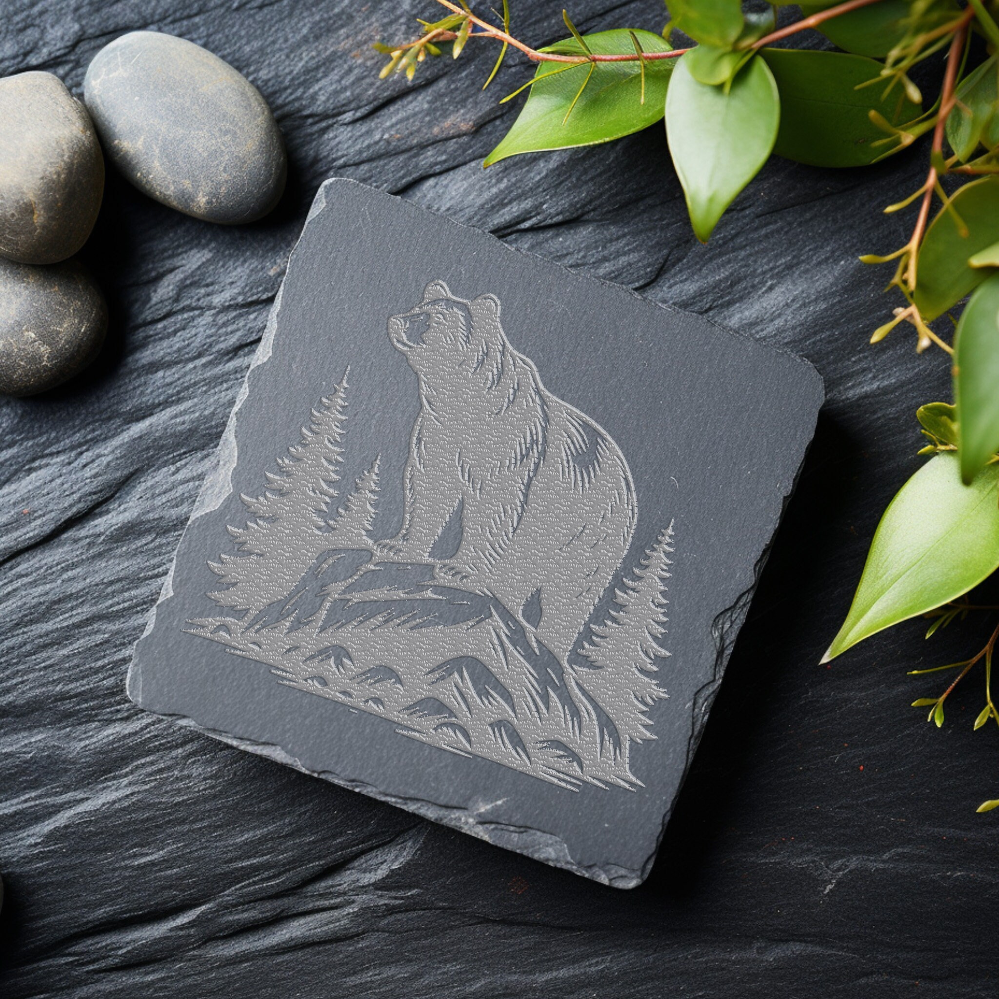 8 Black Bear on Boulder Vector Graphics for DIY Crafts and Projects ...