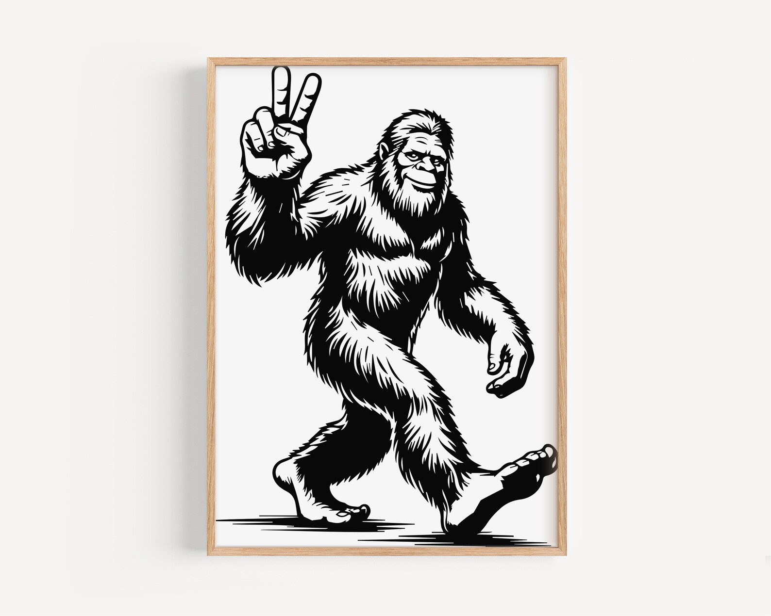 Bigfoot Peace Sign Cut Files Fun Bigfoot Peace Vector Silhouette, Cameo ...