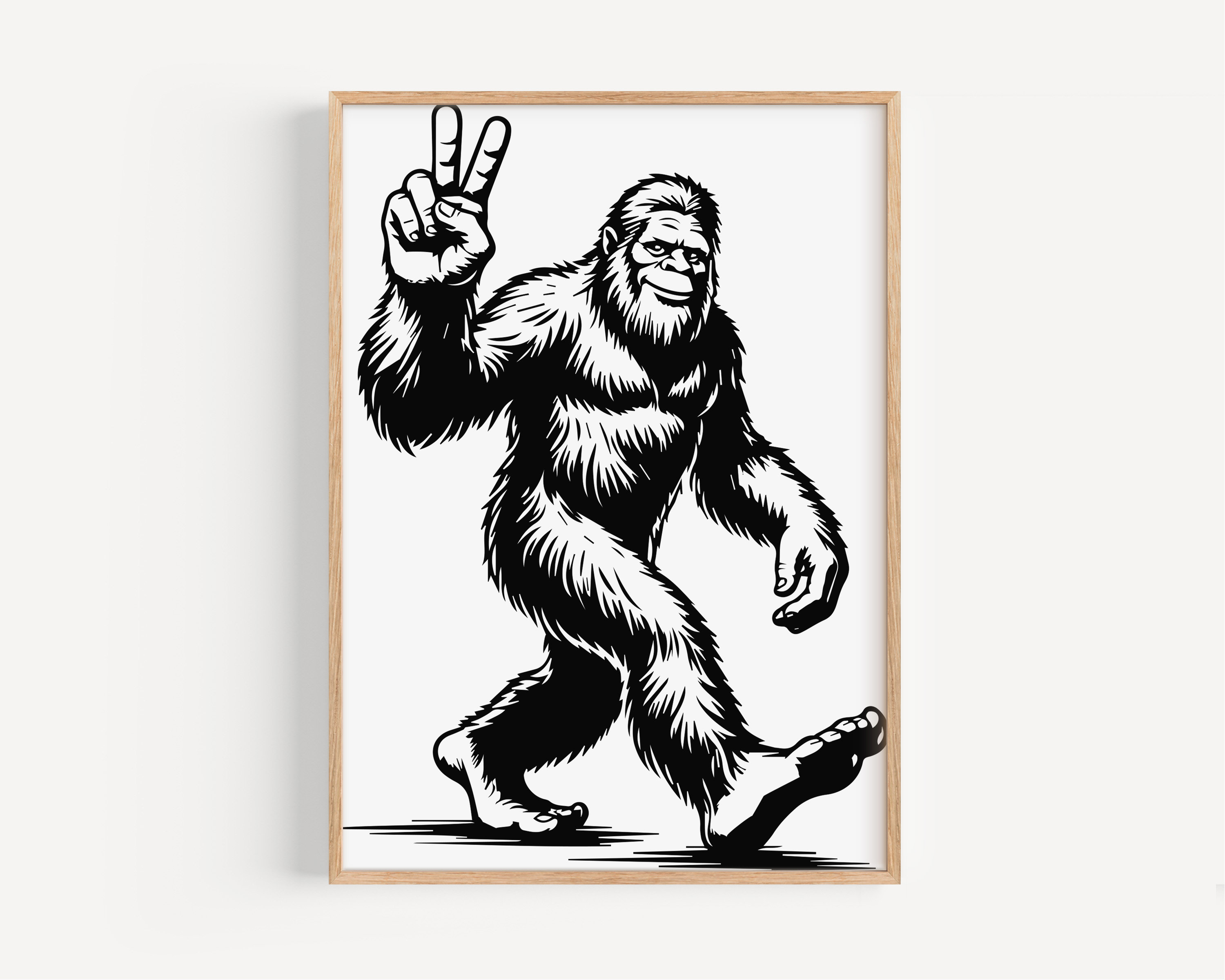 Bigfoot Peace Sign Cut Files Fun Bigfoot Peace Vector Silhouette, Cameo ...