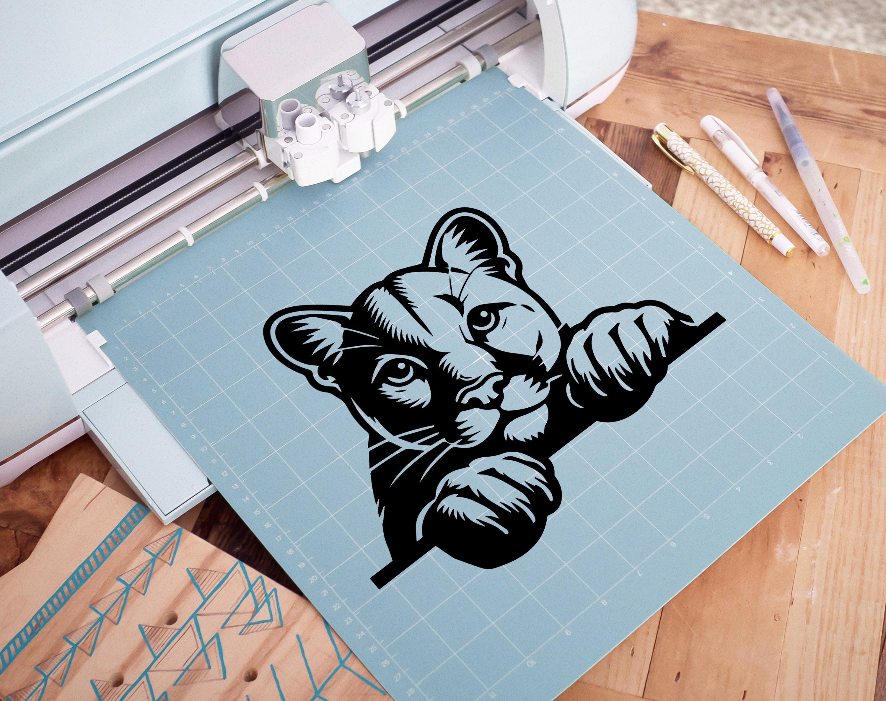 Peeking Puma Head | Feline Vector Graphic Laser File Silhouette Clip ...