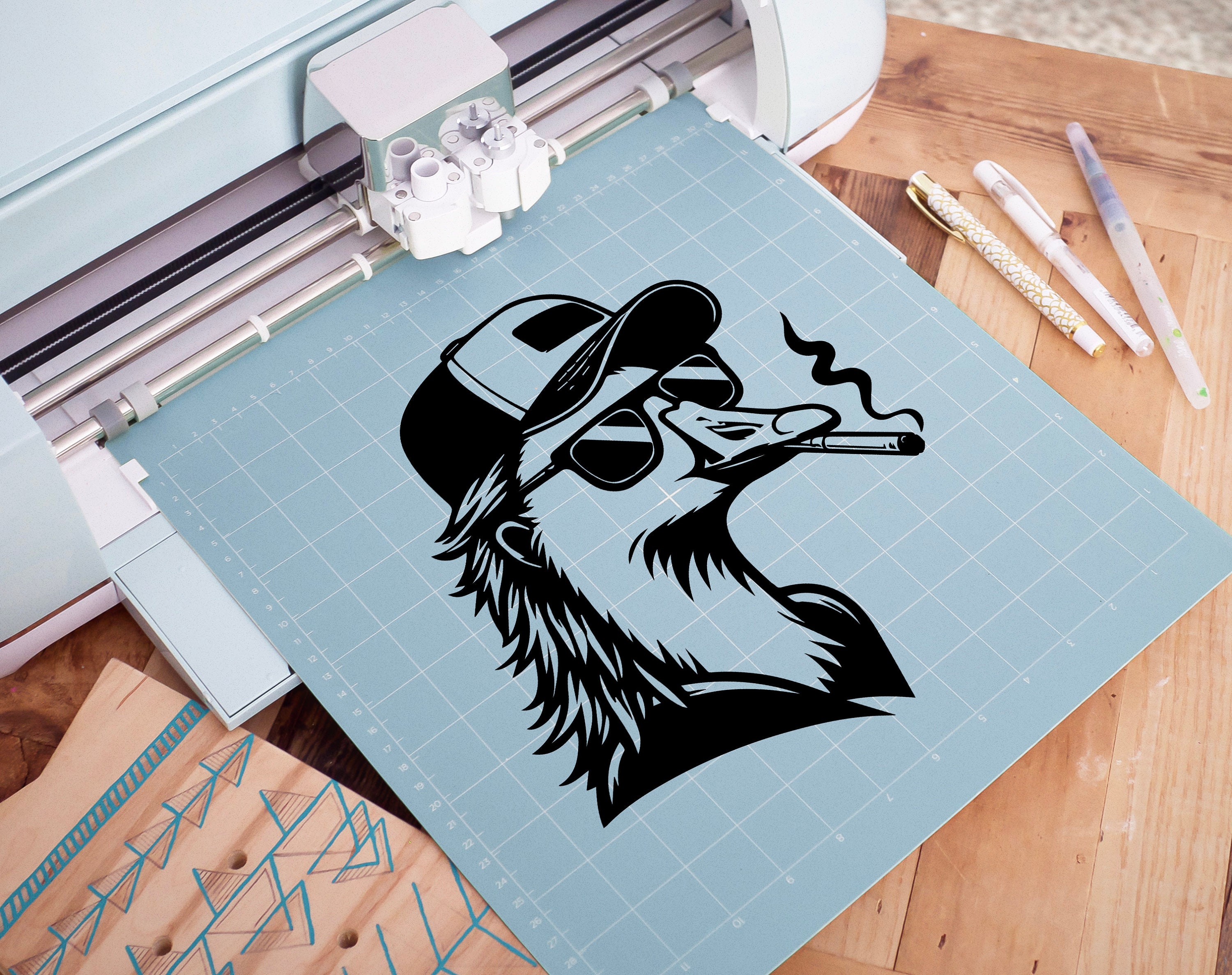 Goose Mullet With Sunglasses Smoking File Cool Goose Trucker Hat ...