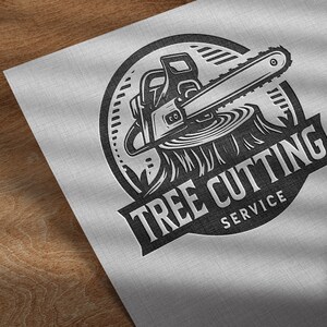 Professional Tree Cutting Service Logo Design- Chainsaw - SVG, PNG, Dxf ...