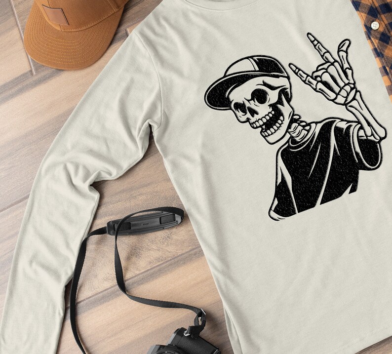 Skater Skeleton Rock and Roll Cut Files | Skater Skull Vector ...