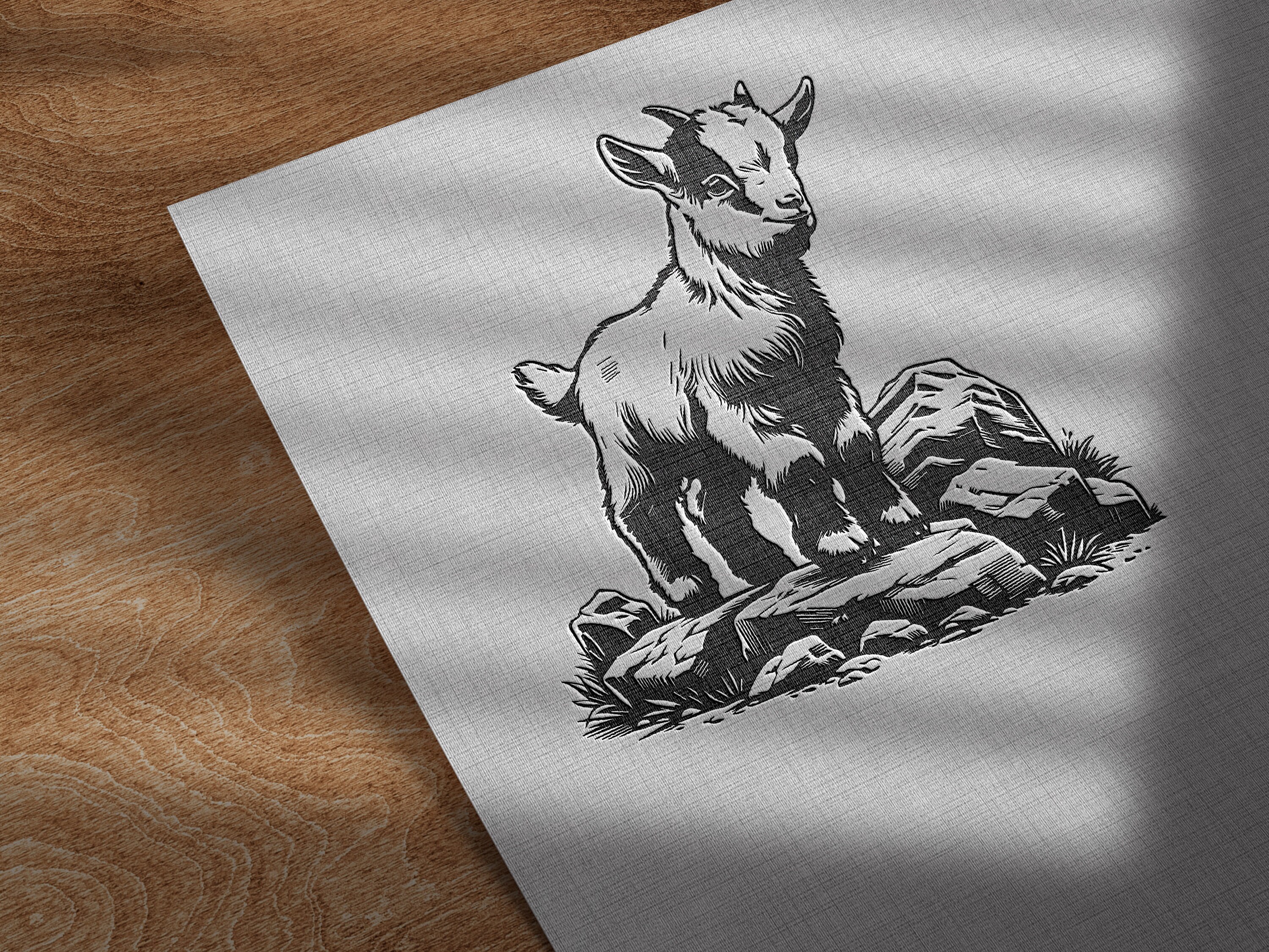 Baby Goat on Rocks Cut Files Billy Goat Vector Silhouette, Cameo ...