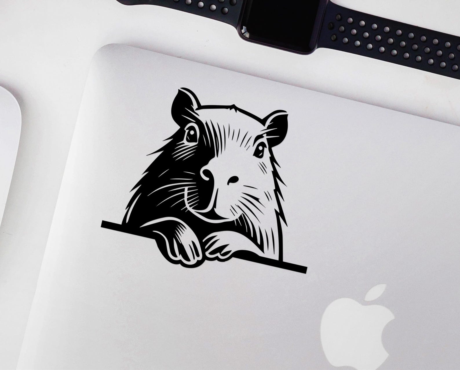Peeking Capybara Head | Capybara Vector Graphic Laser File Silhouette ...