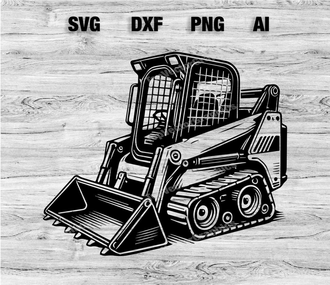 Skid Steer Machine Cut File | Heavy Equipment Vector Graphic Silhouette ...