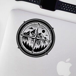 Compass Mountain Cut File | Outdoor Compass Rose Vector Graphic ...