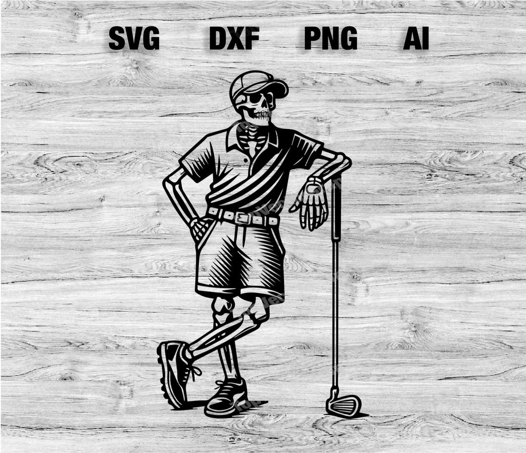Skeleton Golf Vector Graphic for DIY Crafts and Projects | Skull ...