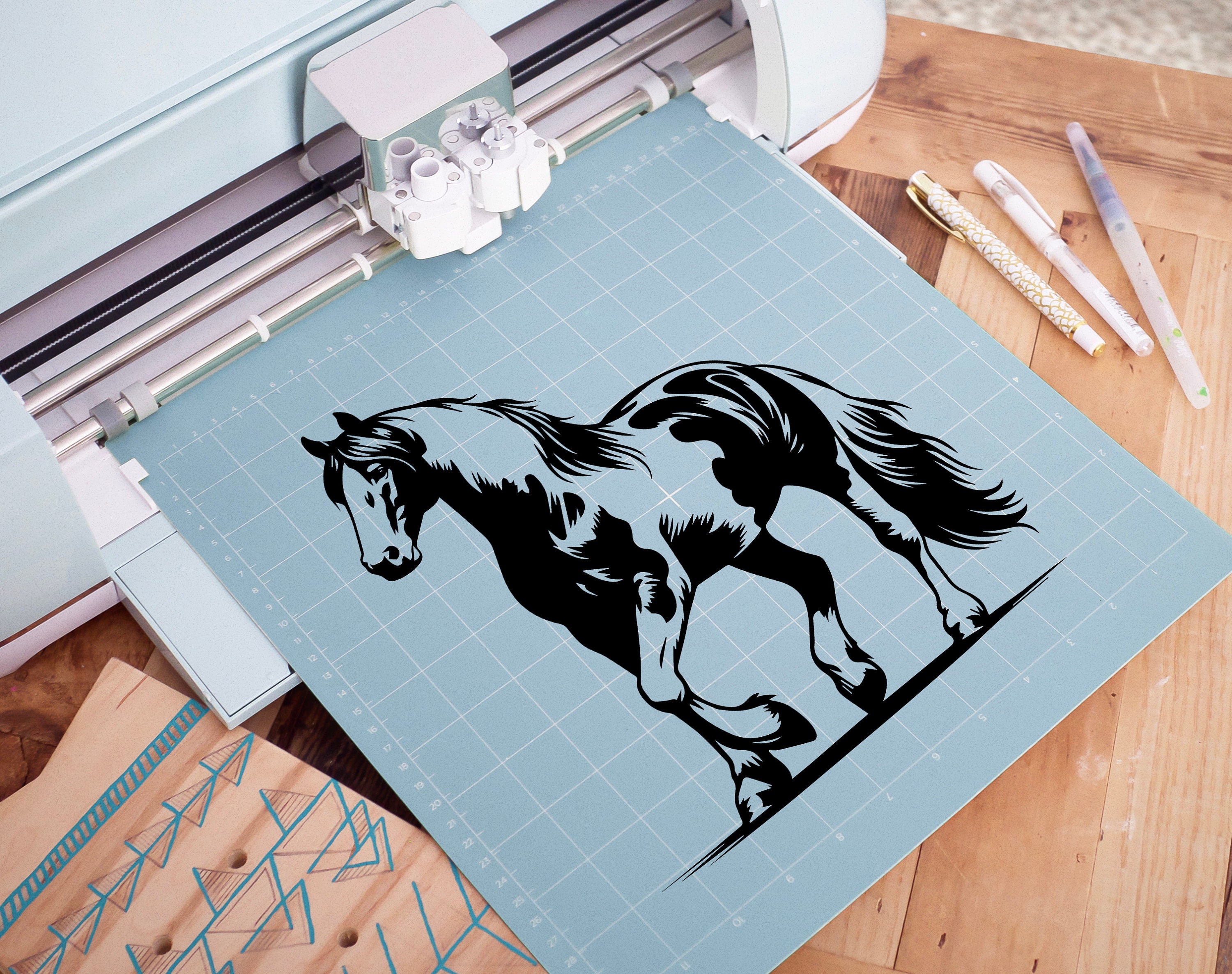 Pinto Horse Cut Files Pinto Thoroughbred Horse Gallop Vector Graphic ...