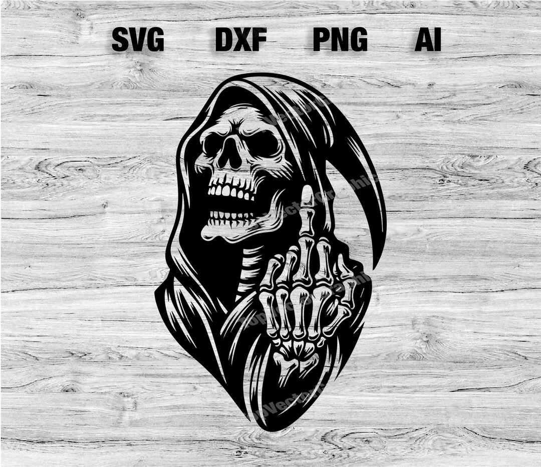 Grim Reaper Skeleton Cut Files | Grim Reaper Finger Skull Vector ...