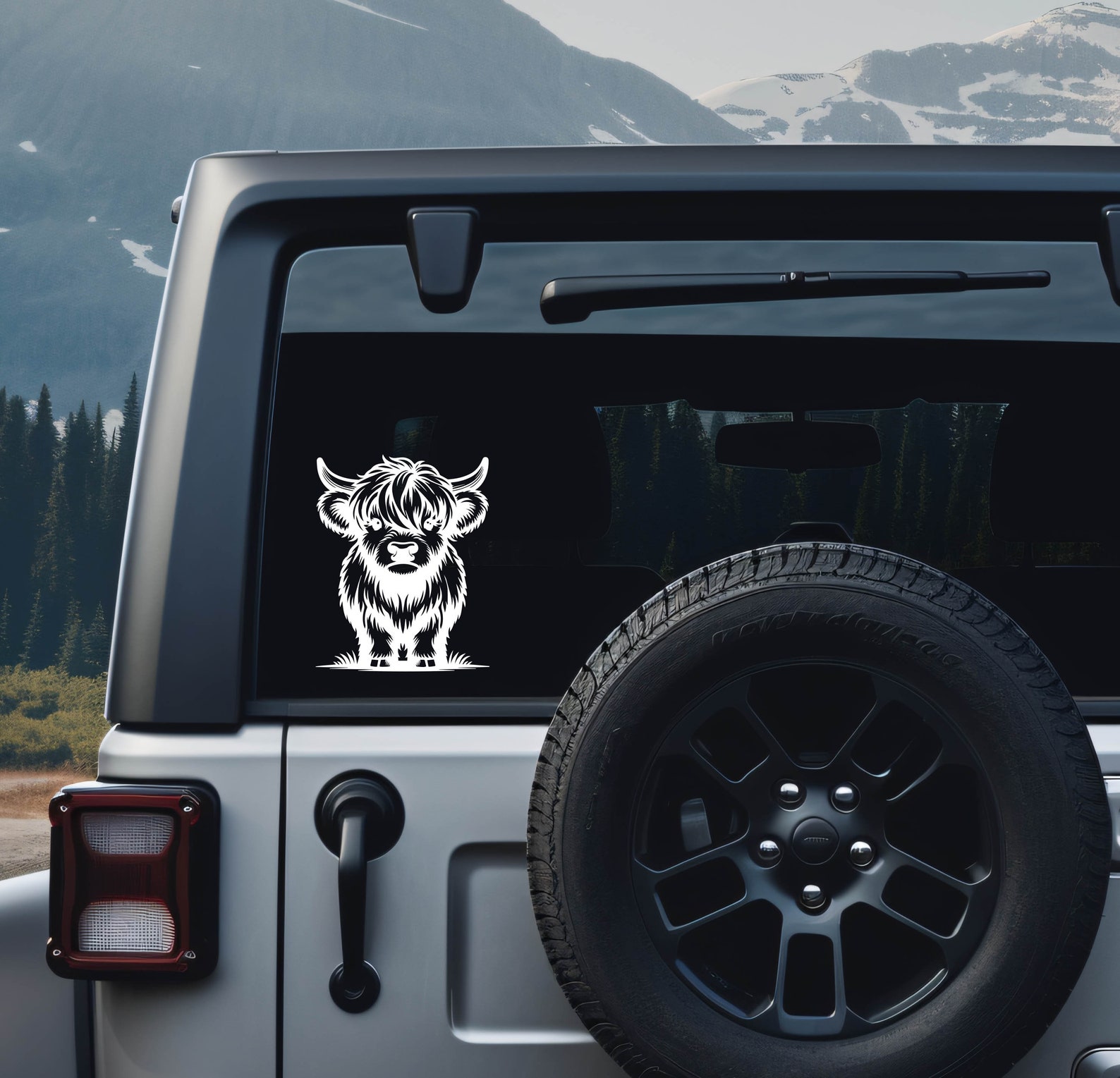 Cute Highlander Cow Vector Graphic for DIY Crafts and Projects ...